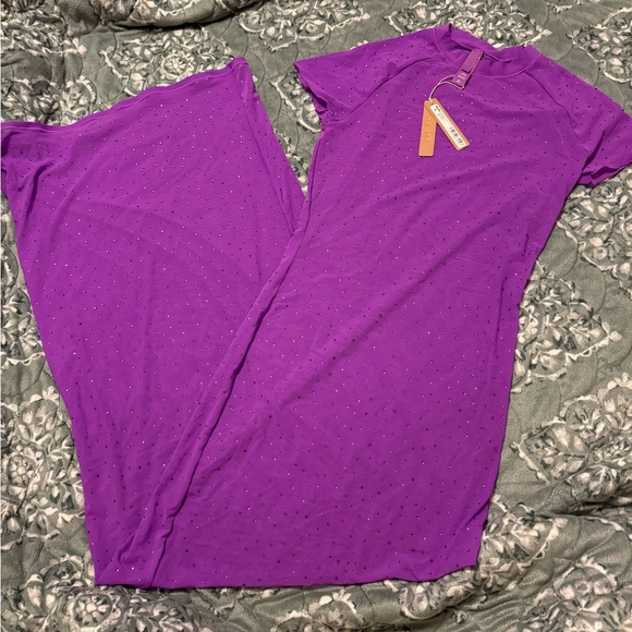 SKIMS | Dresses | Skims Maxi Mesh Rhinestone Dress In Violet | Poshmark